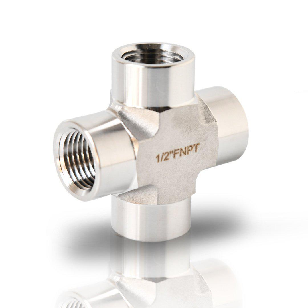Female NPT Cross | 1/4" 1/2" NPT Cross Fitting | Xtractor Depot