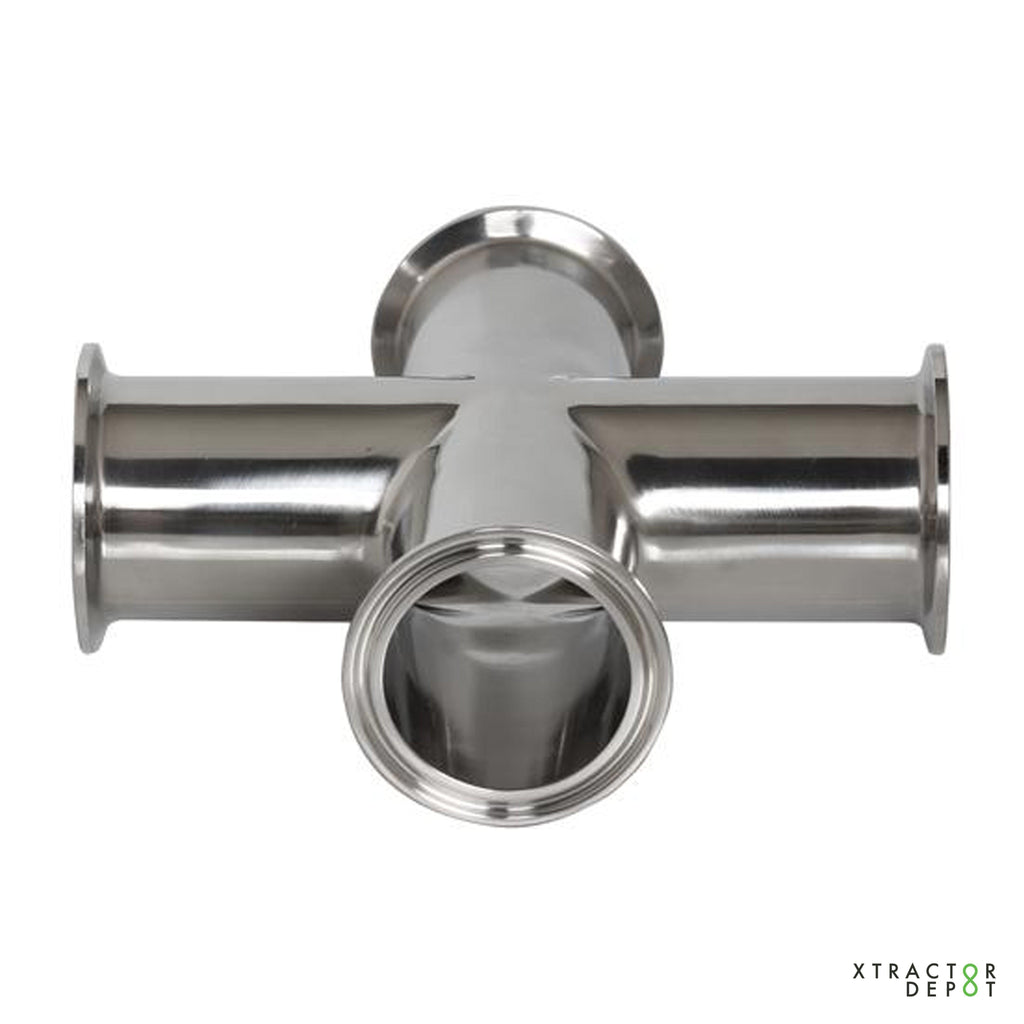 Tri-Clamp Fittings | 2" Tri-Clamp Cross | Xtractor Depot